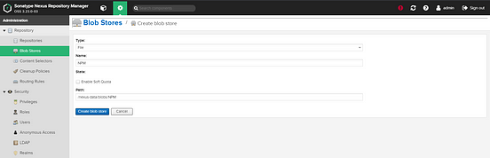 Custom node module management using private npm registry configured in Sonatype Nexus Repository